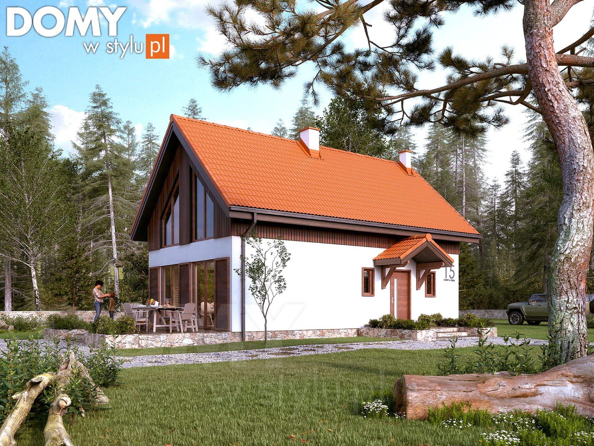 DOM SZKIELETOWY 86,58 M2 – DOMY W STYLU – LISEK DR-T | CASTOR Domy z drewna